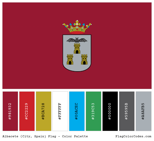 Albacete (City, Spain) flag color codes