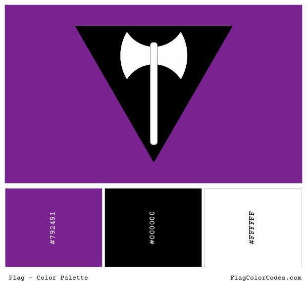 Labrys Lesbian flag color codes